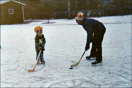 LetsGoDU: george-konik-teaching-a-young-brad-konik-to-skate_2
